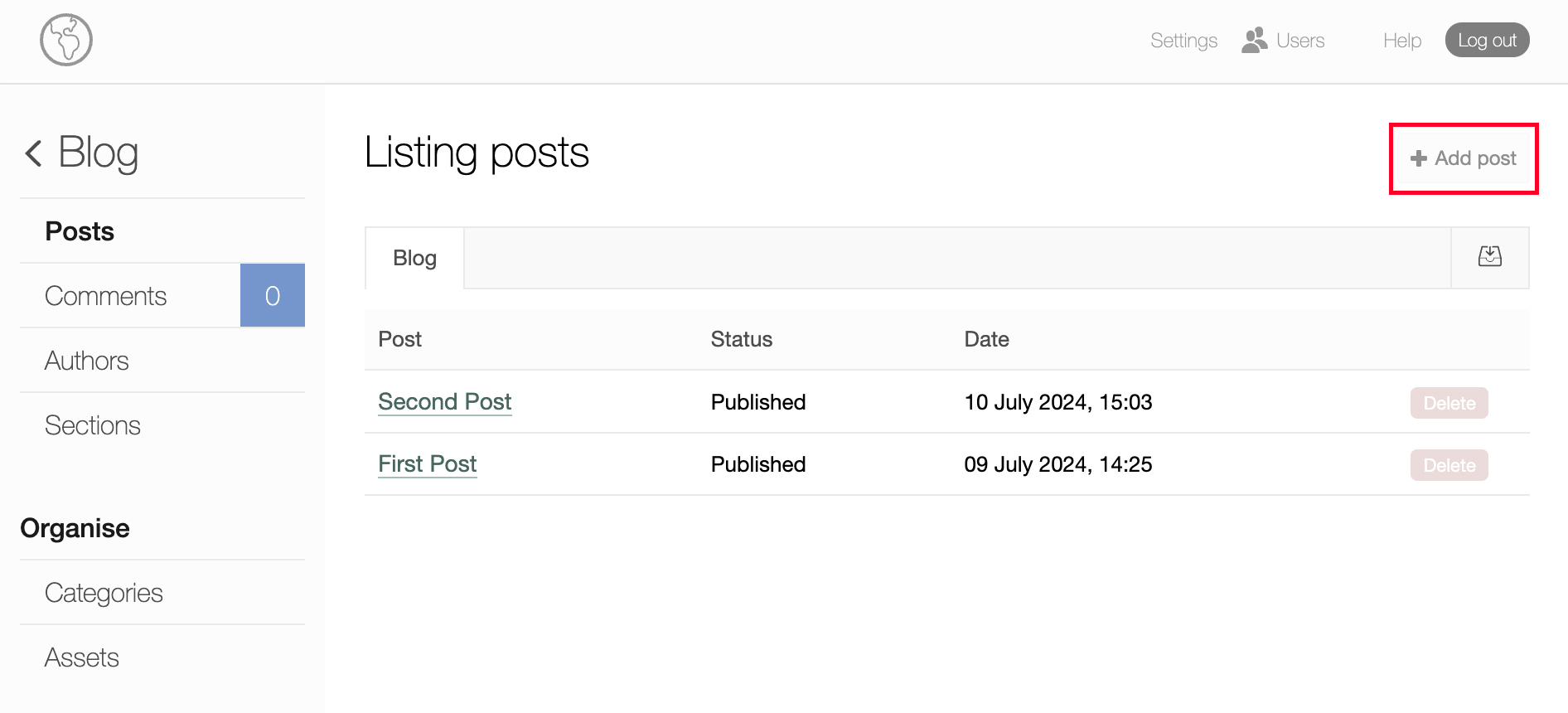Creating your first basic post